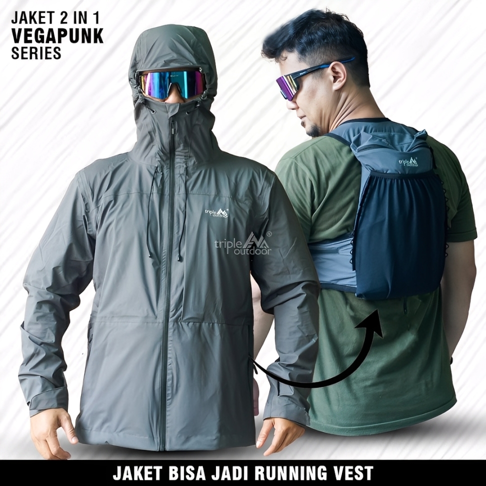 Jual VEGAPUNK SERIES - 2 IN 1 JAKET DAN VEST RUNNING JAKET GORPCORE ...