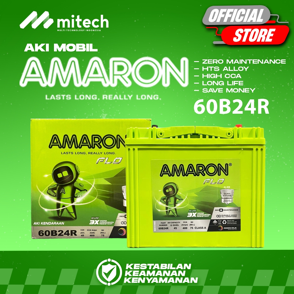 Jual Amaron Hi Life Flo Aki Mobil Toyota Rush NS60 / 60B24R 12V / 45 Ah ...