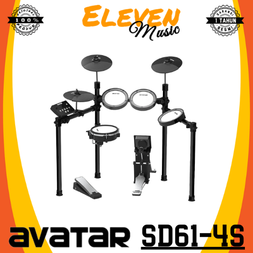 Jual Drum Elektrik Avatar SD61-4S Professional Electric Drum Set Mesh ...