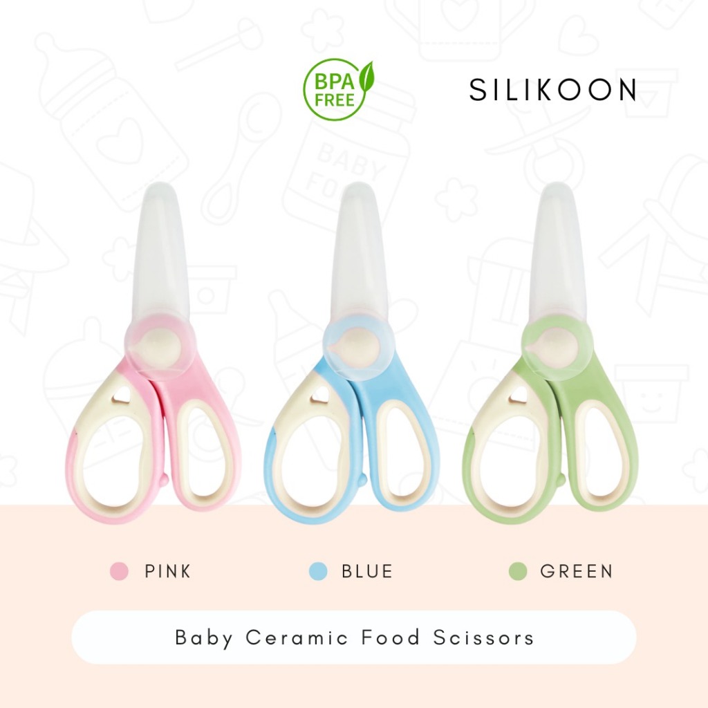 Jual SILIKOON Premium Baby Ceramic Food Scissors - Gunting Keramik ...