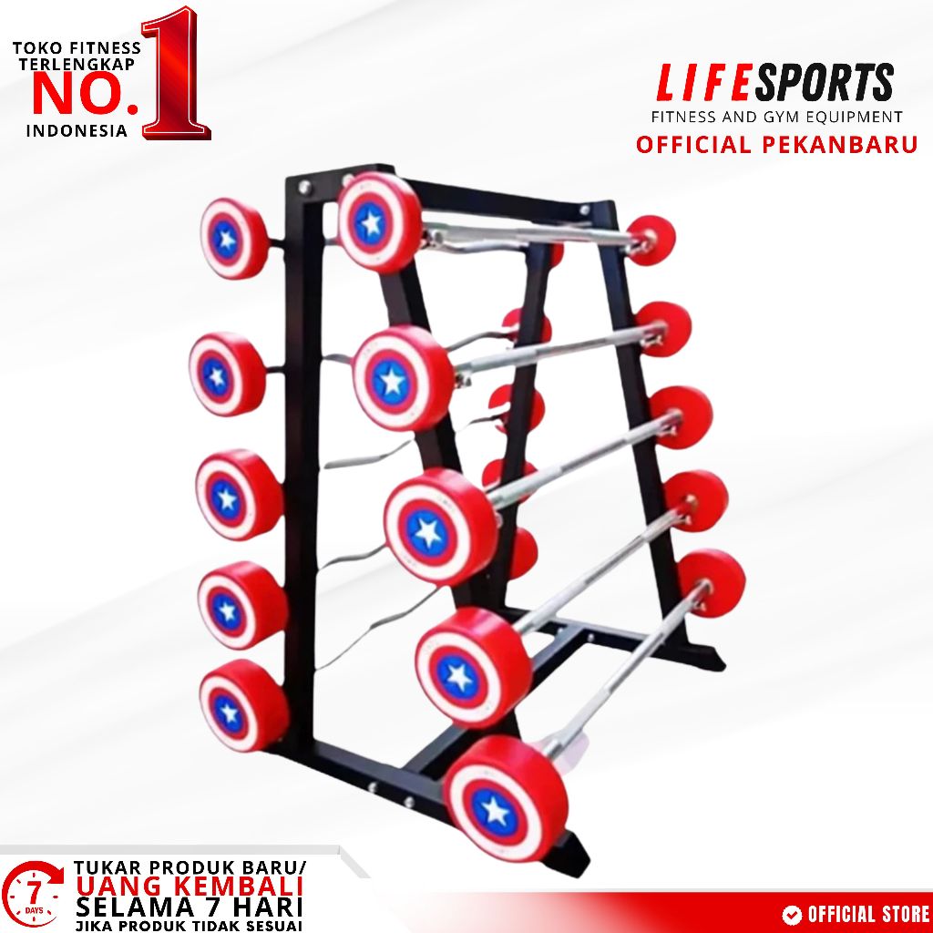 Jual LIFESPORTS - Alat Fitness Sport Gym Straight Curl Barbell Captain ...