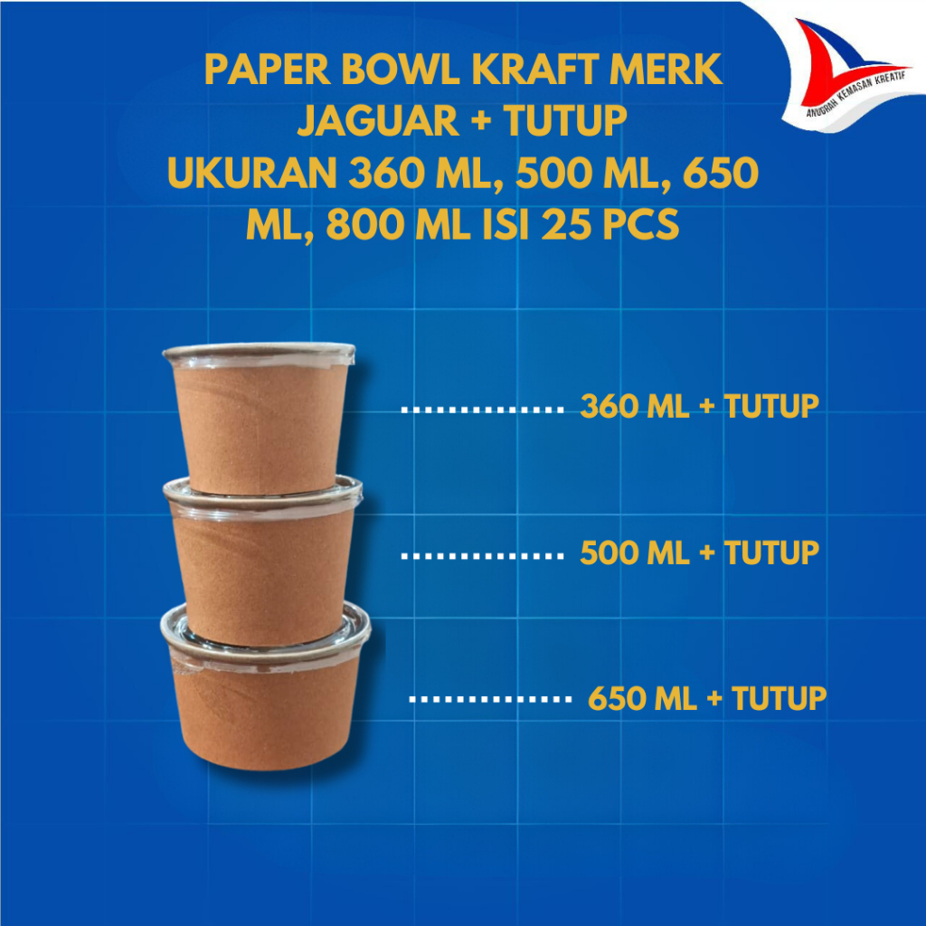 Jual Mangkok Kertas Rice Bowl Paper Bowl Kraft Coklat Laminasi Ukuran ...