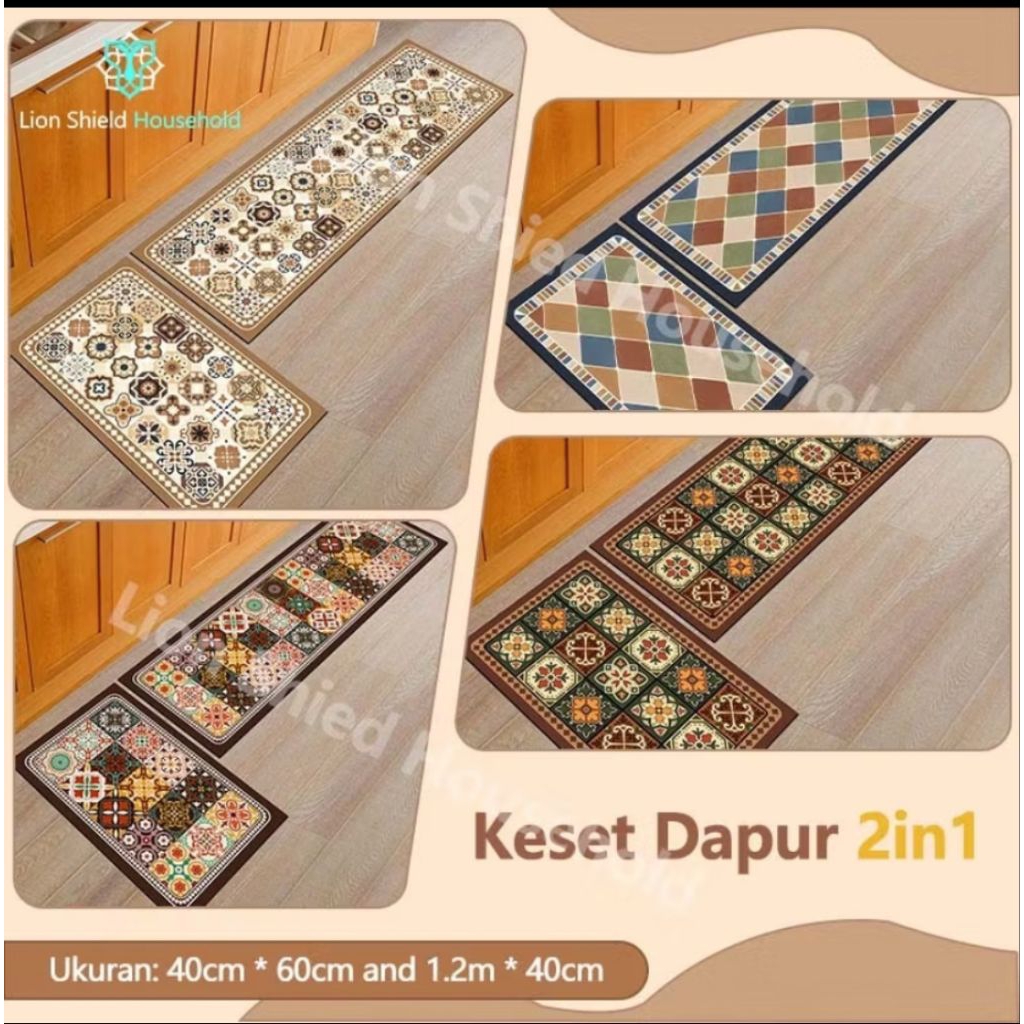 Jual Alas Kaki Lantai Keset Dapur 2 in 1 Kitchen Floor Mat Set Karpet ...