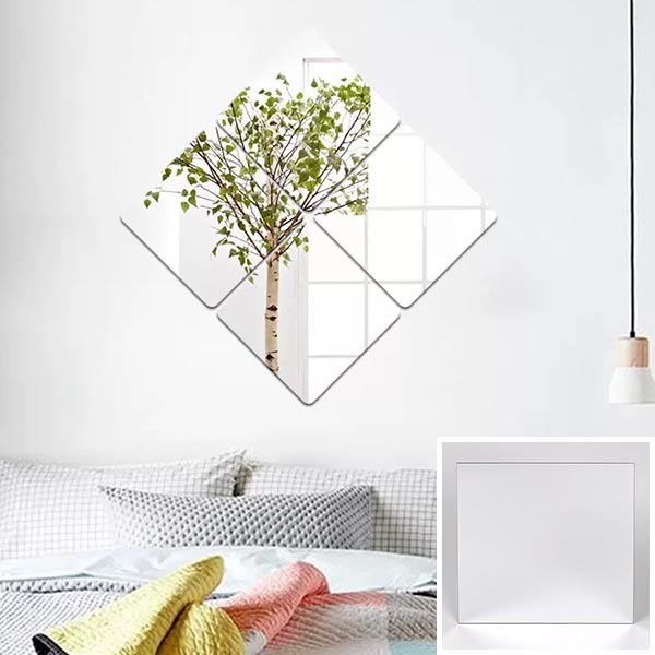 Jual PAKET 4 PCS / STICKER KACA MIRROR GOLD PERSEGI | 200mm*200mm*1.1mm ...