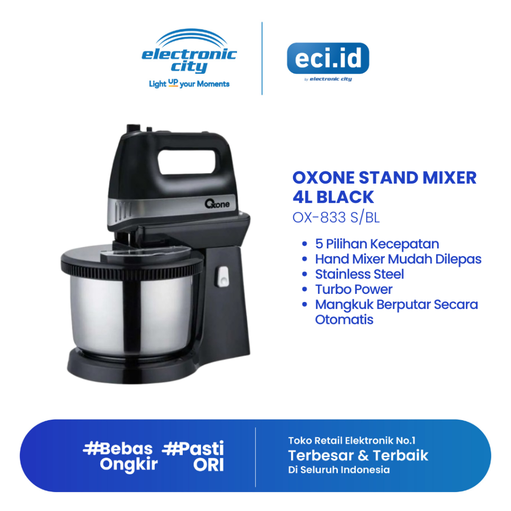 Jual Oxone Stand Mixer 2 L Black - OX-833 S/BL | Shopee Indonesia