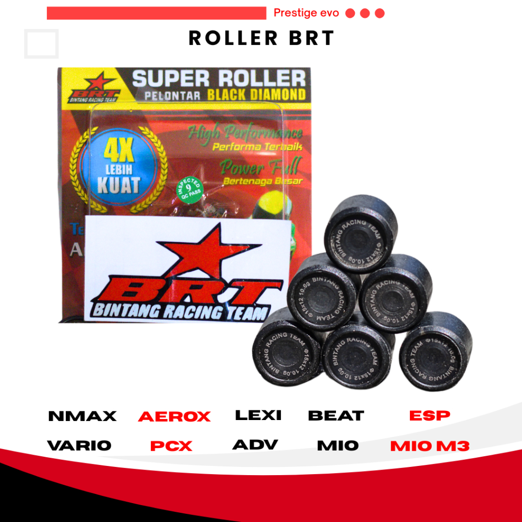 Jual BRT - ROLLER BRT ISI 6 UNTUK VARIAN MOTOR BEAT FI ESP GENIO BEAR ...