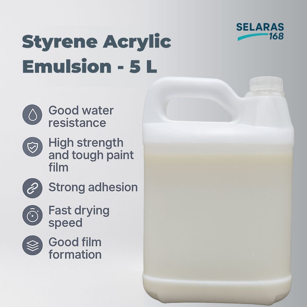 Jual Styrene Acrylic Emulsion 5 Liter — Binder Water-Based Bahan Baku Cat & Primer | Pengikat ...