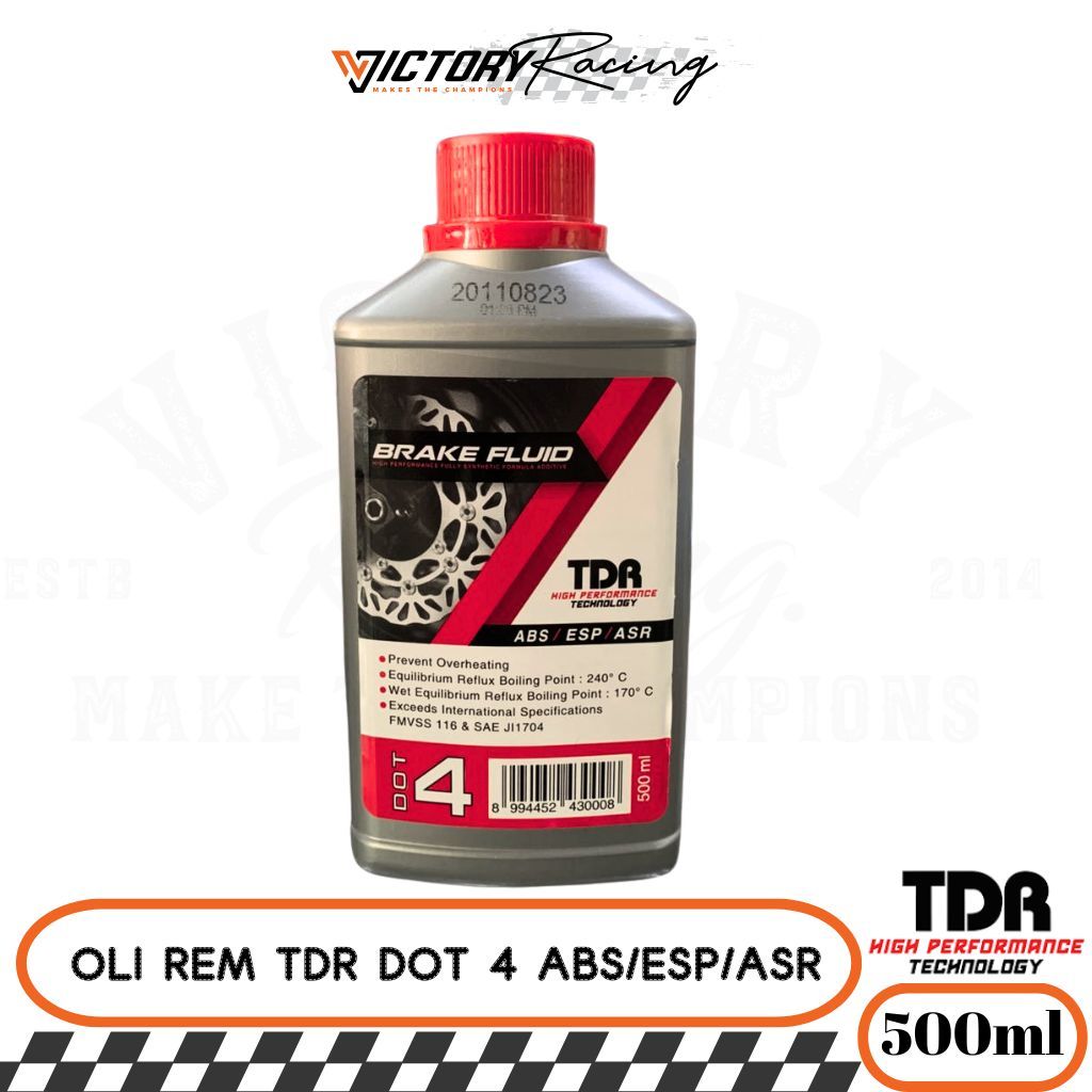 Jual Brake Fluid Oli Rem TDR DOT 4 ABS/ESP/ASR 500ml | Shopee Indonesia