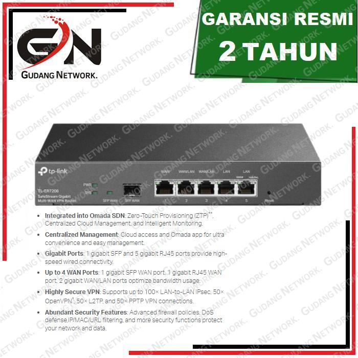 Jual TP-Link TL-ER7206 TPLink SafeStream Gigabit MultiWAN VPN Router ...