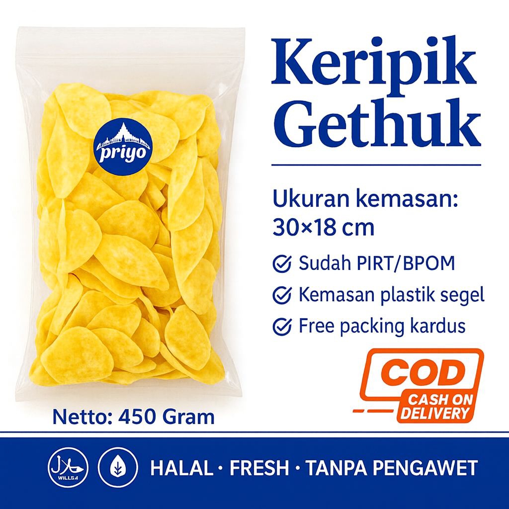 Jual PRIYO SNACK Keripik Gethuk 450 Gram Renyah Gurih Fresh Halal ...