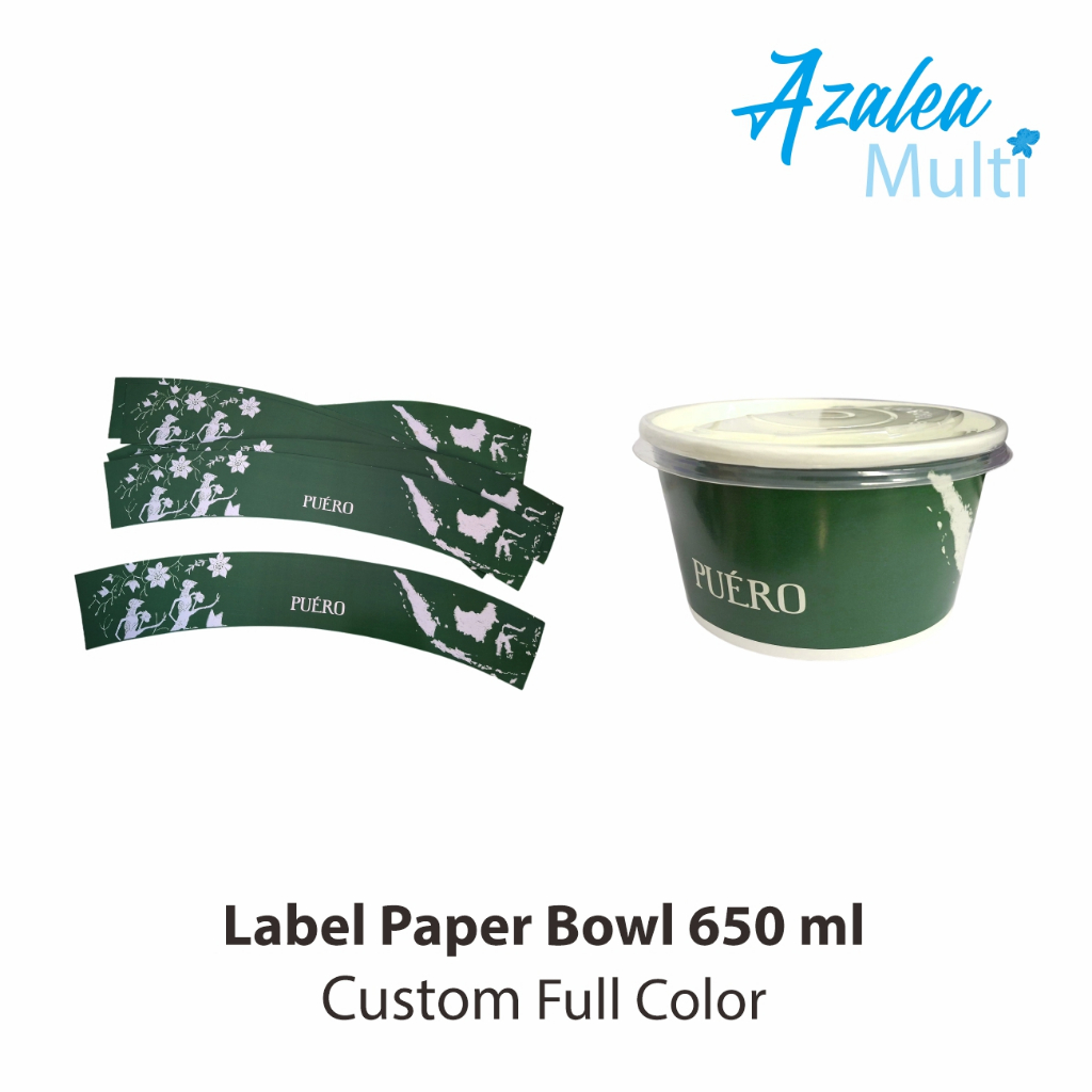 Jual Label Paper Bowl 650 ml Custom Full Color / Mangkok bakso /soto ...