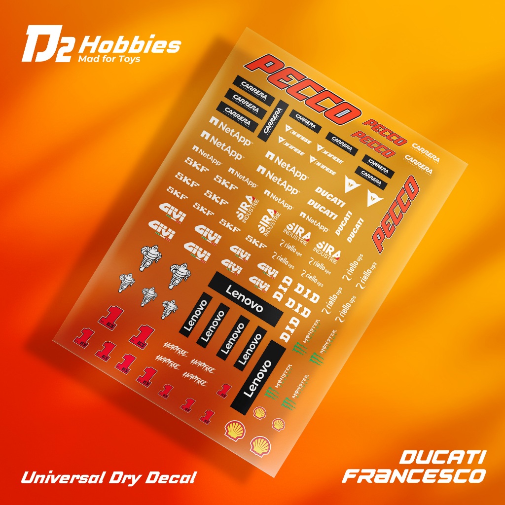Jual francesco bagnaia, Universal Sticker dry decal kering D2 Hobbies ...