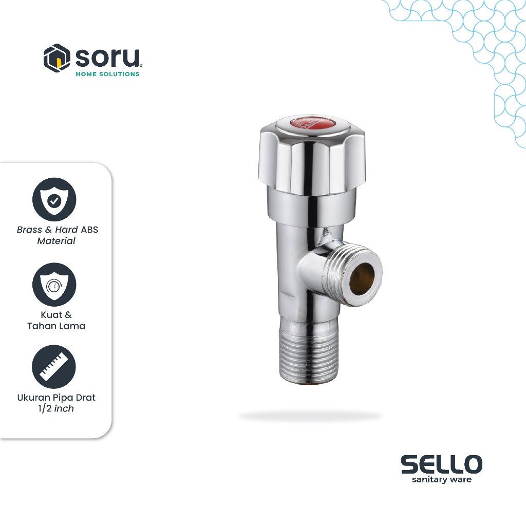 Jual SORU - Stop Kran Air WC Keran T Tee Single Valve 1/2 Inch Toilet ...