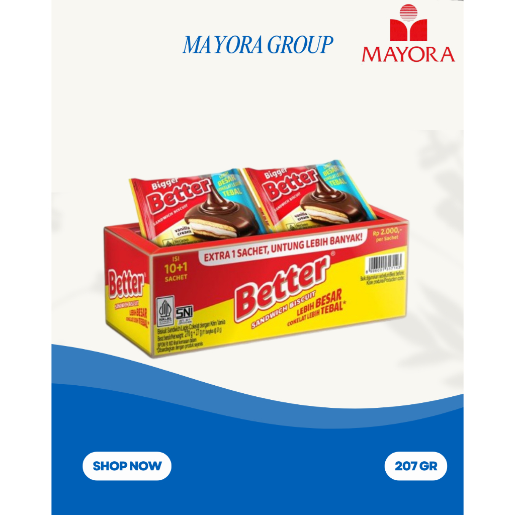 Jual Better Sandwich Biscuit – Biskuit Isi Krim Vanilla & Caramel ...