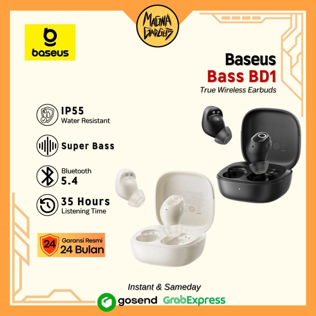 Jual Baseus TWS Mini BD1 Super Bass IP55 Earphone Bluetooth 5.4 Earbuds ...