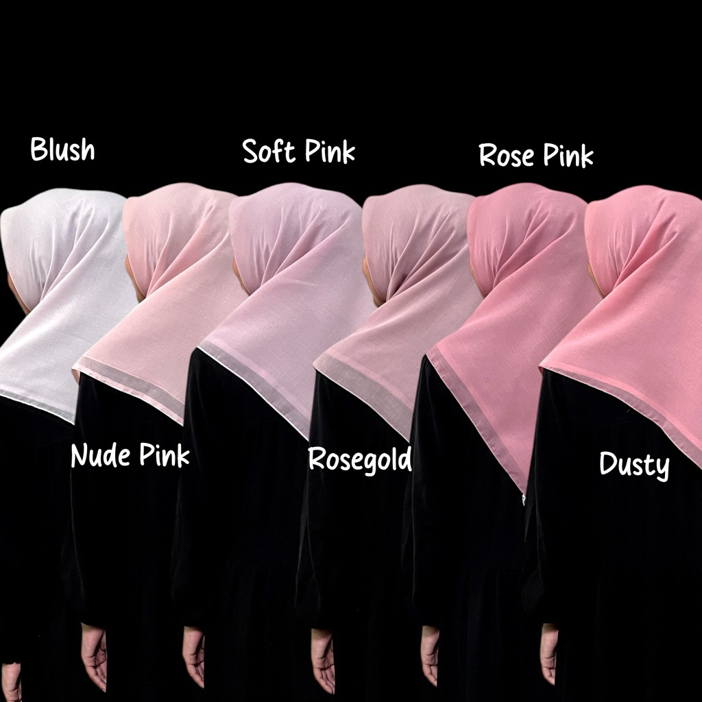 Jual Segiempat Paris Seri Pink 110x110 / Hijab Paris Blush Pink / Segiempat Paris Soft Pink ...