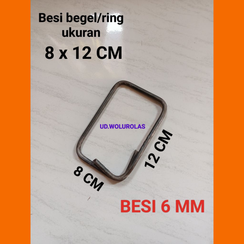 Jual besi begel/besi cincin/besi ring. ukuran 8x12 cm besi 6 MM ...