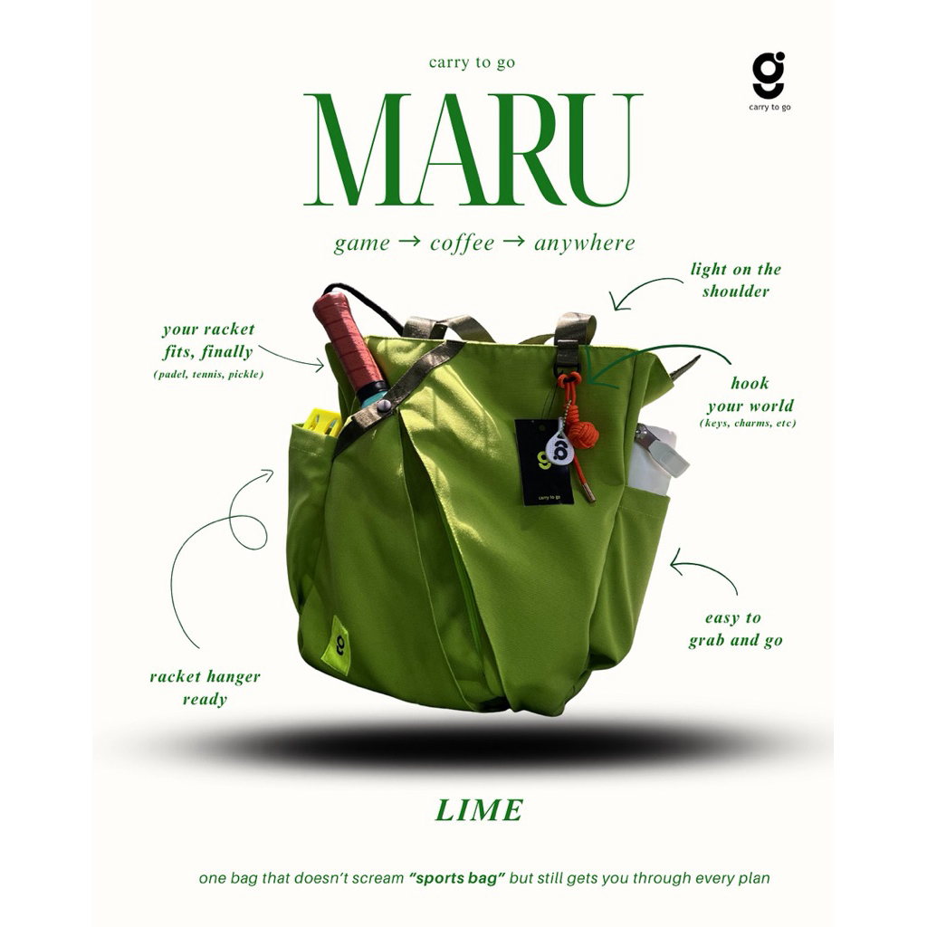 Jual CARRY TO GO - MARU PADEL TENNIS BAG - STRUCTURE CANVAS TOTEBAG ...
