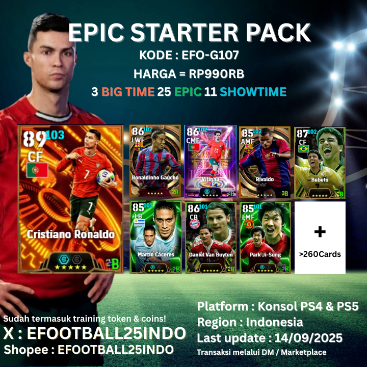 Jual eFootball25indo EFO-G107 eFootball 2026 Big Time Epic Akun Starter Pack PS4 PS5 | Shopee ...