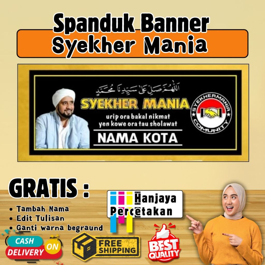 Jual SUPER BEST SELLER !! SPANDUK SYEKHER MANIA | BANNER SHOLAWAT ...