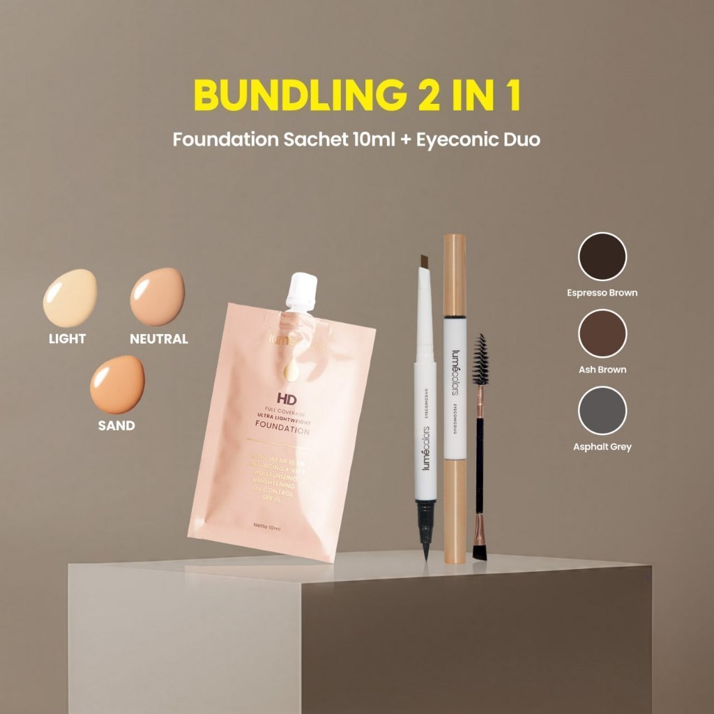 Jual PAKET SACHET FOUNDATION + EYECONIC | Shopee Indonesia