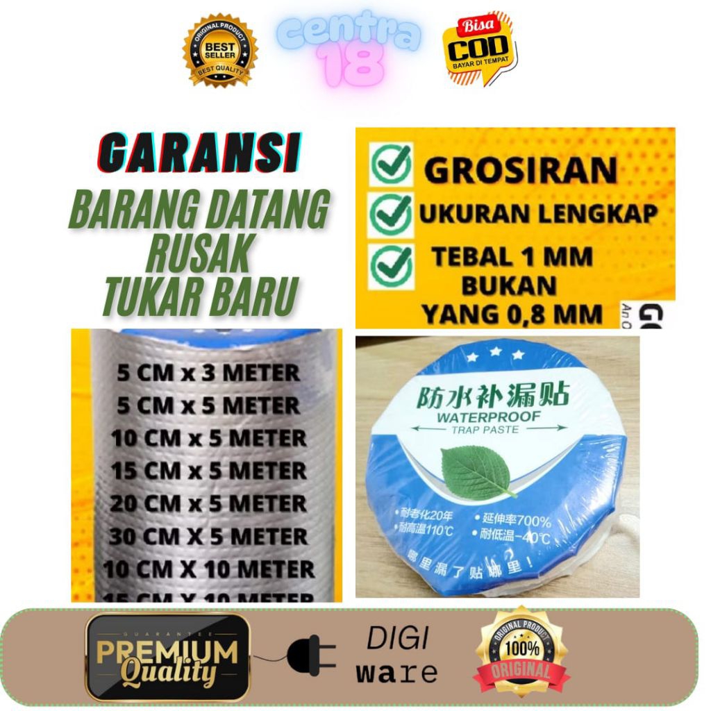 Jual LAKBAN ANTI BOCOR ALUMINIUM ALUMUNIUM FOIL TAPE ANTI BOCOR BUTYL ...