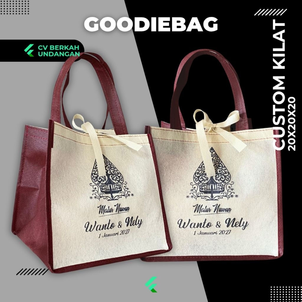 Jual FREESABLON TAS HAJATAN TASYAKURAN CUSTOM UK 20X20X20 | Shopee ...