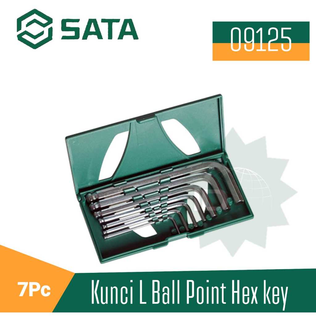 Jual SATA 09125 Kunci L 7Pc. Ball Point Hex Key Set | Shopee Indonesia