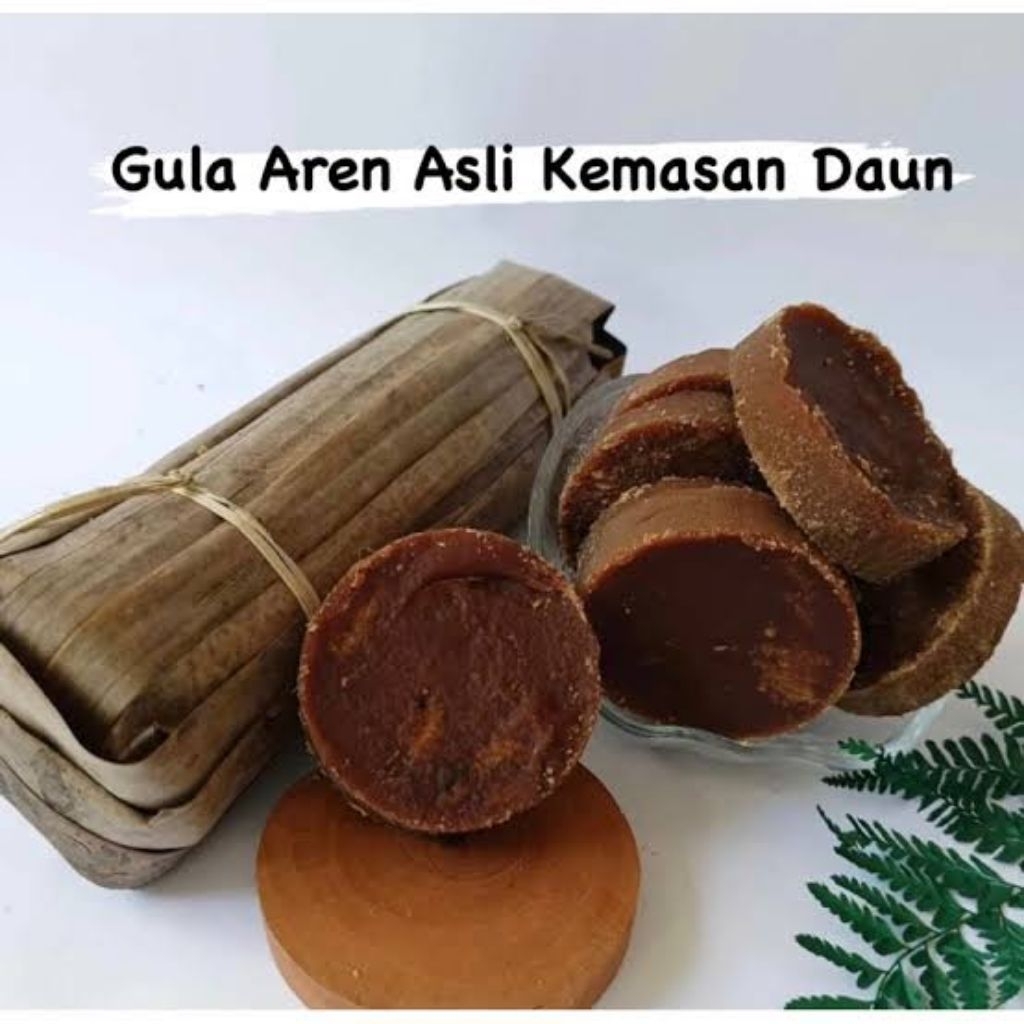 Jual gula aren asli 100% 1kg di bungkus daun gula aren asli dari pohon ...