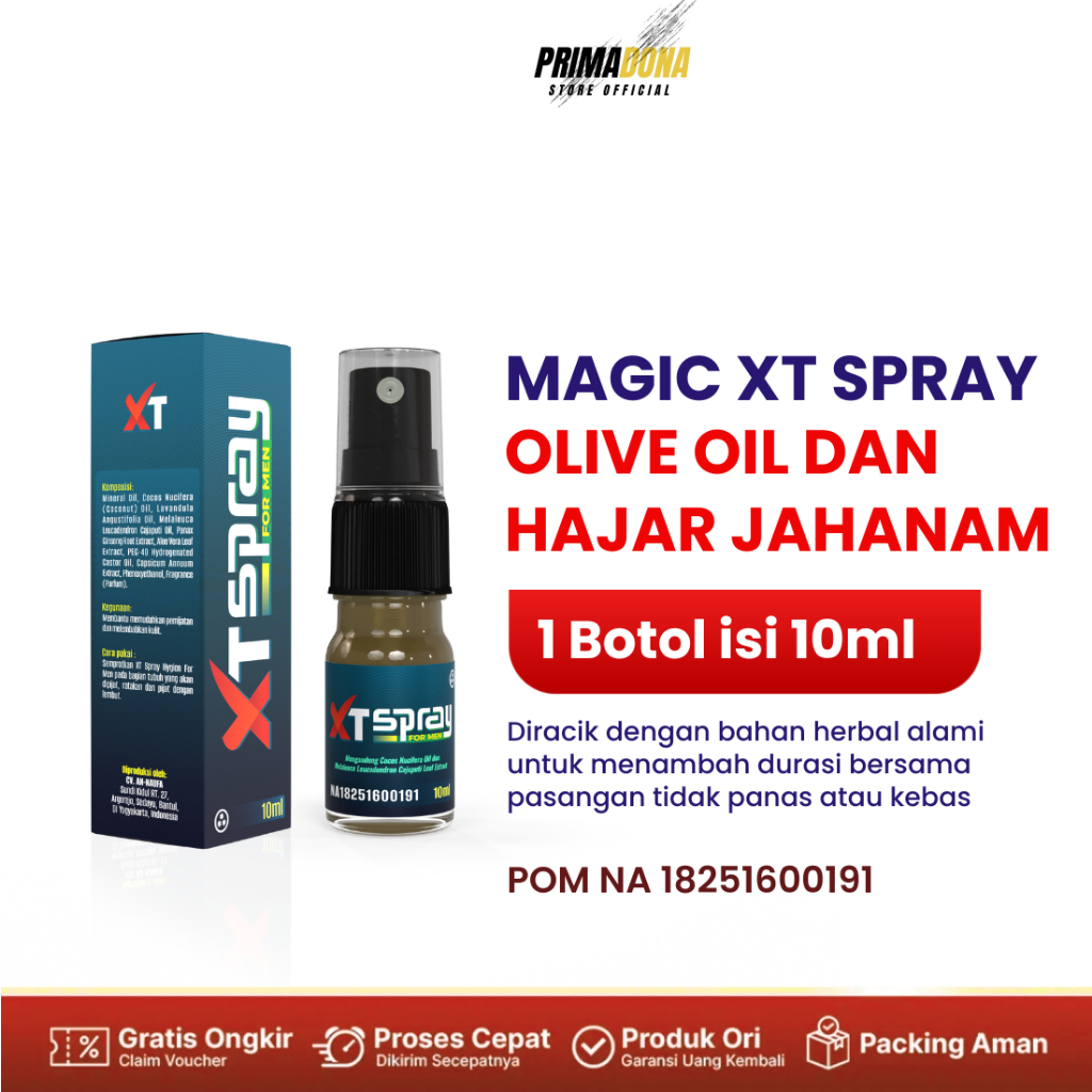 Jual XT Spray Oil Herbal Minyak Pijat Tahan Lama Alami Netto 10ml ...