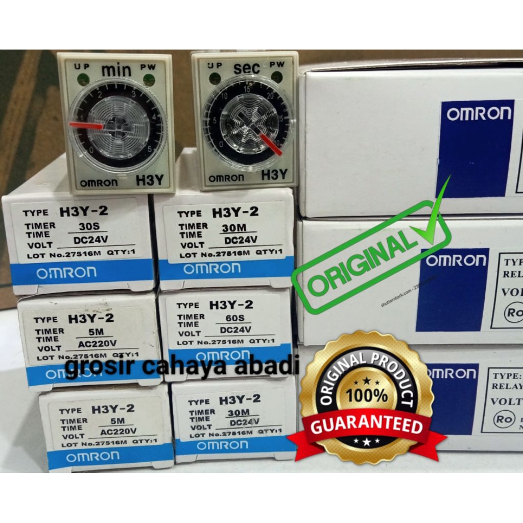 Jual timer Omron original h3y2 24vdc 30 menit timer Omron h3y 2 24vdc original produk set socket ...