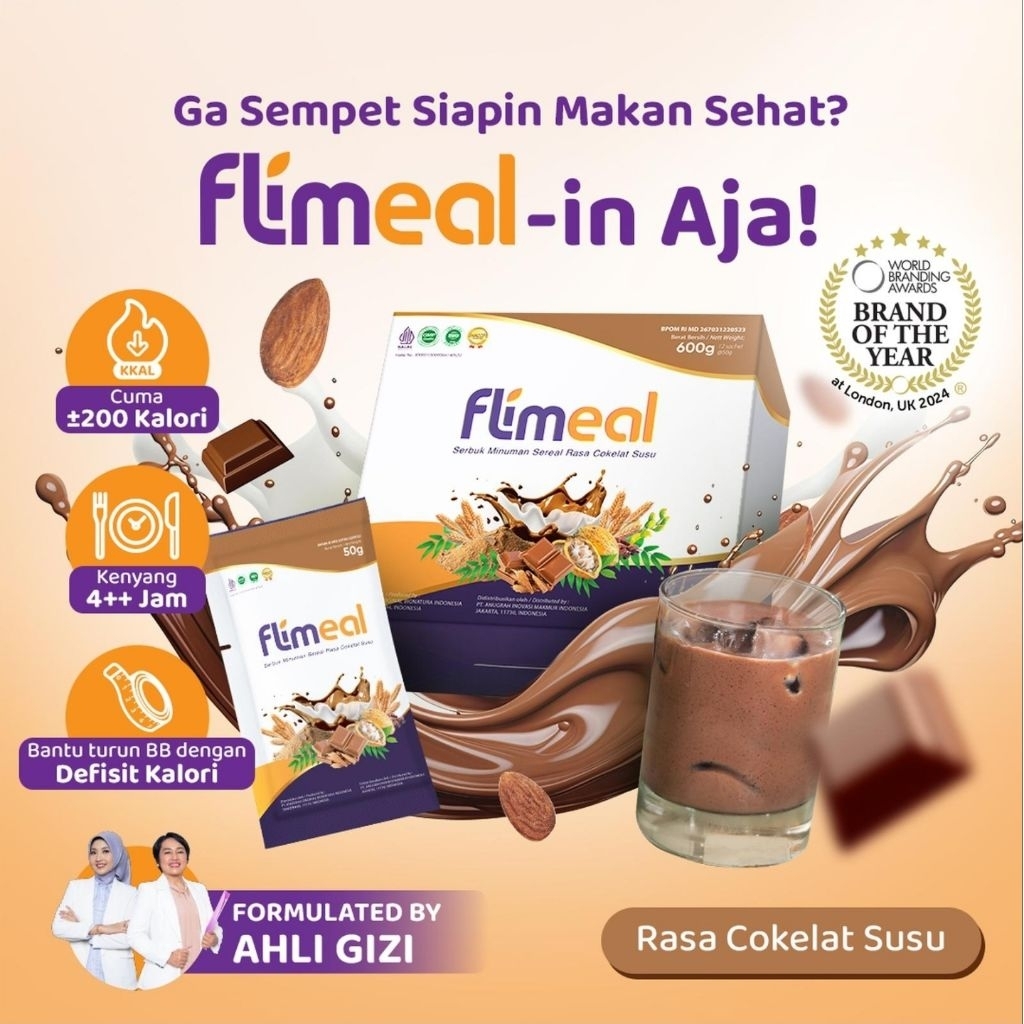 Jual Flimeal (Meal Replacement) Multigrain Rasa Coklat satuan | Shopee ...