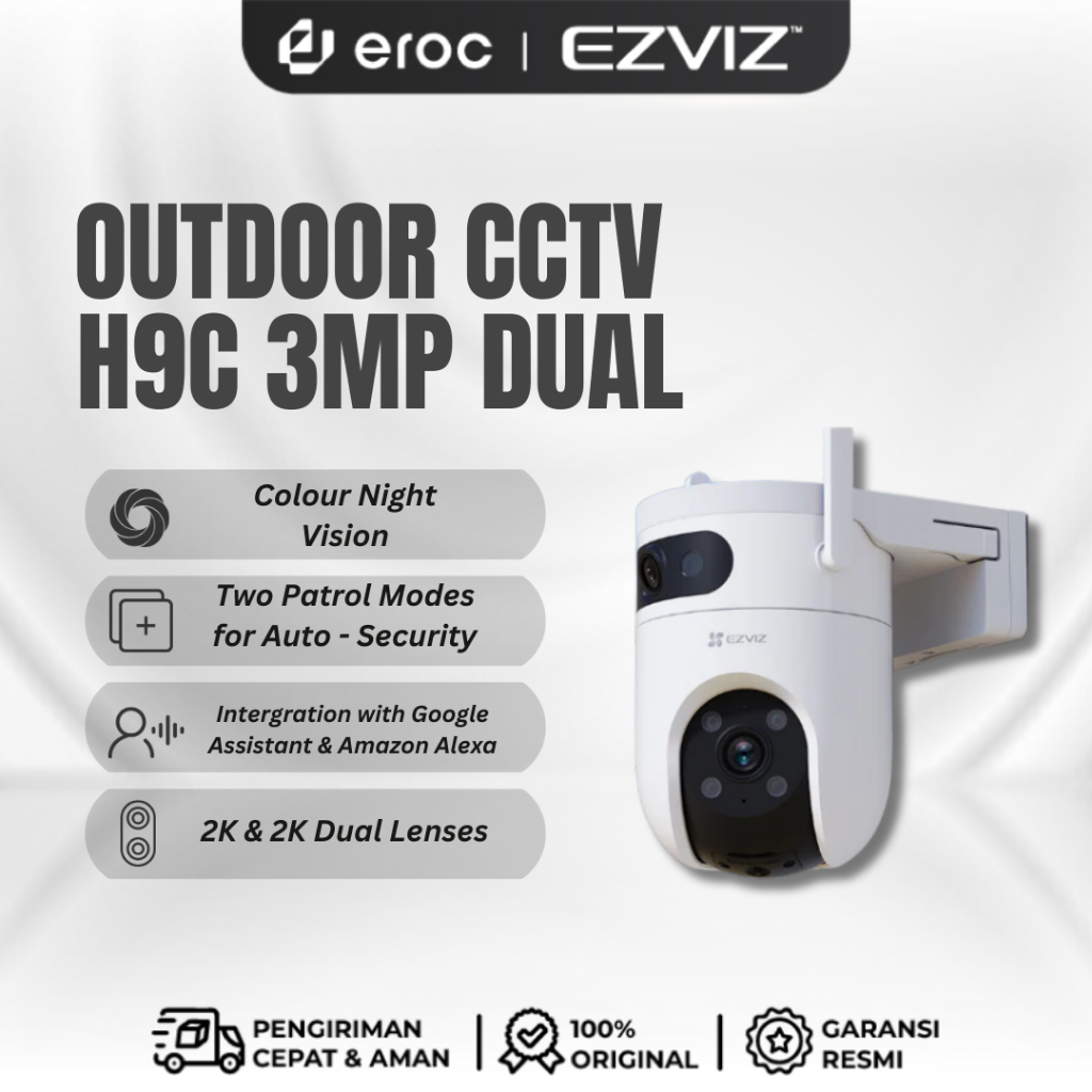 Jual EZVIZ H9C 2K 3MP Outdoor Wifi Dual Motorized Pan Tilt 360 Ip ...