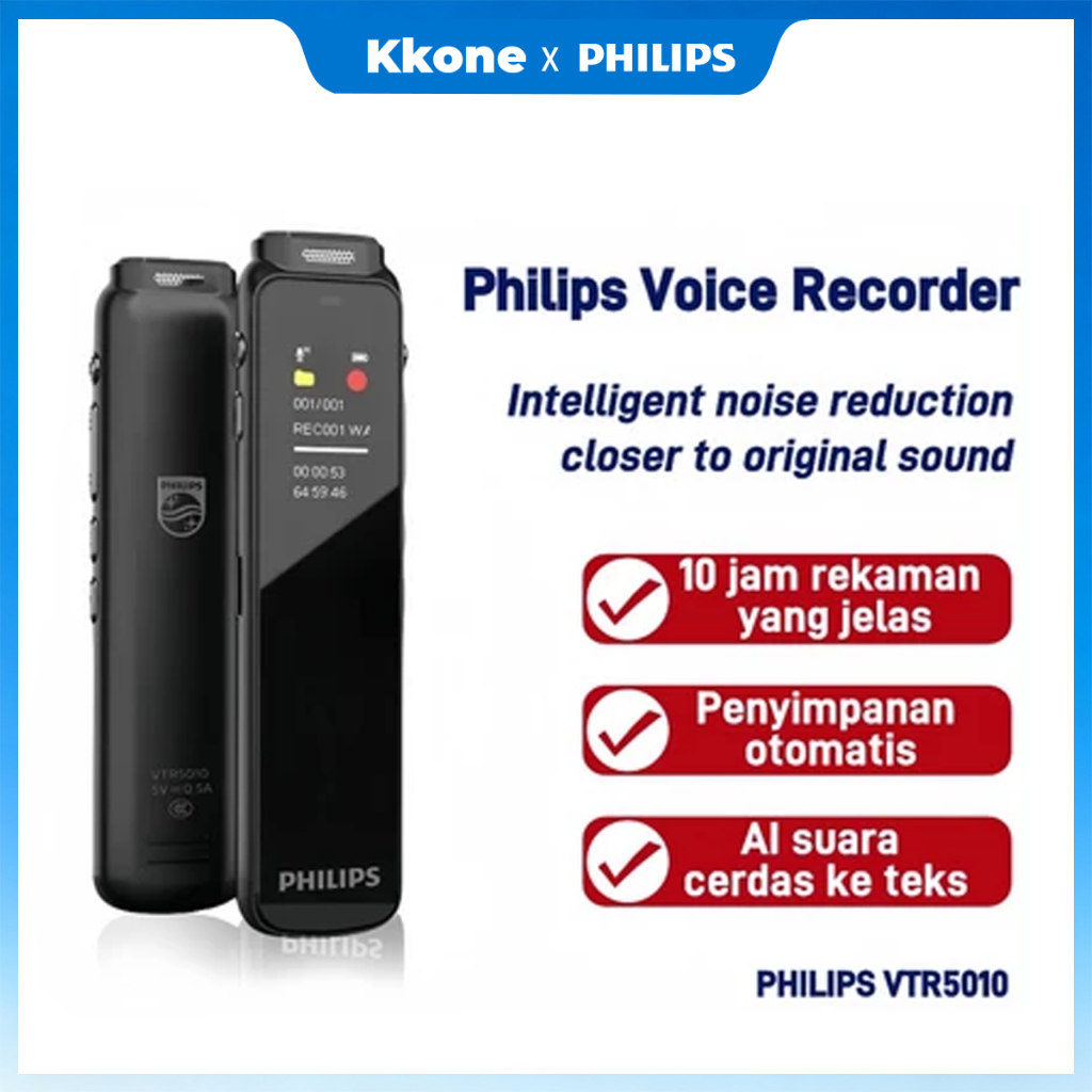 Jual Philips 100% Original 16/32GB Digital Voice Recorder Led Display ...