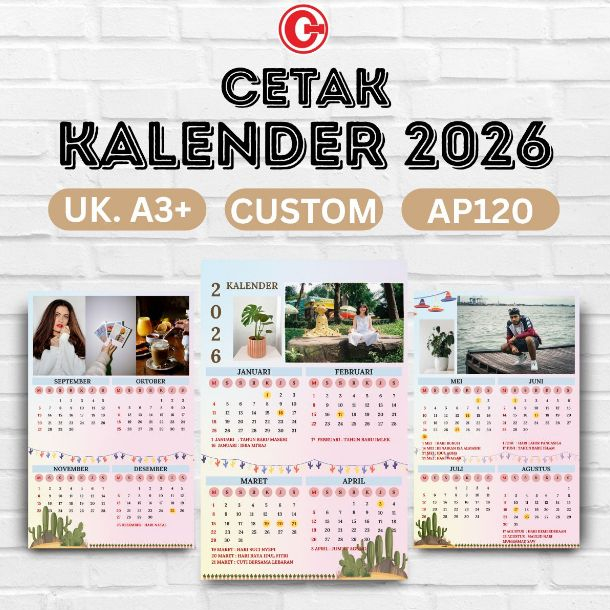 Jual KALENDER 2026 CUSTOM FOTO UKURAN A3+ AP120 KLEP KLIP KALENDER ...