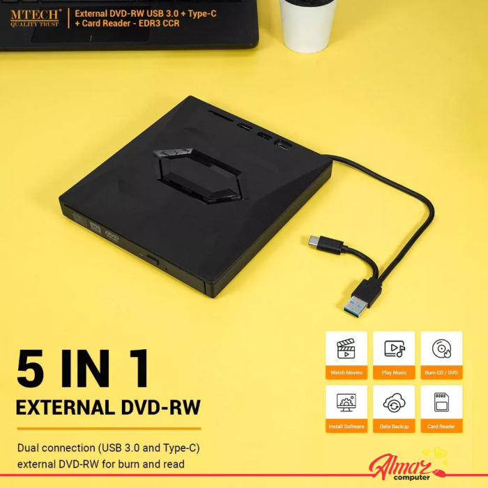 Jual MTECH DVD RW External Type C USB 3.0 Card Reader Slim Portable ...