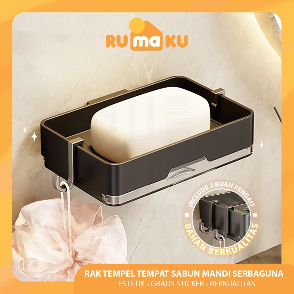 Jual Rumaku Rak Tempel Dinding Toilet Kotak Sabun Batang Kamar Mandi ...