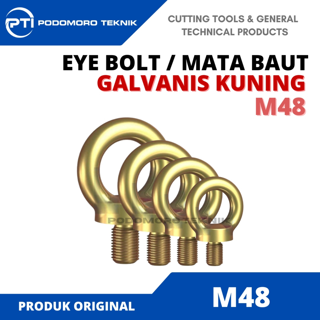 Jual Eyebolt Kuning M48 Mata Baut 48 mm Lifting Eye Bolts Galvanised ...