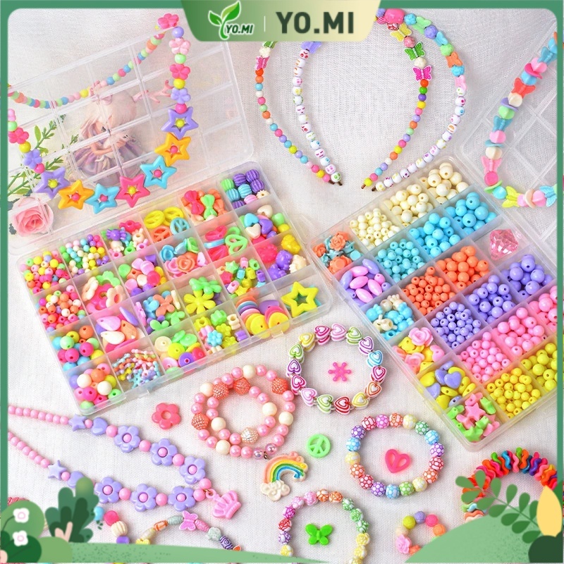 Jual DIY Beaded 24 Aksesoris Kotak Perempuan Manik Gelang Kalung Mainan ...