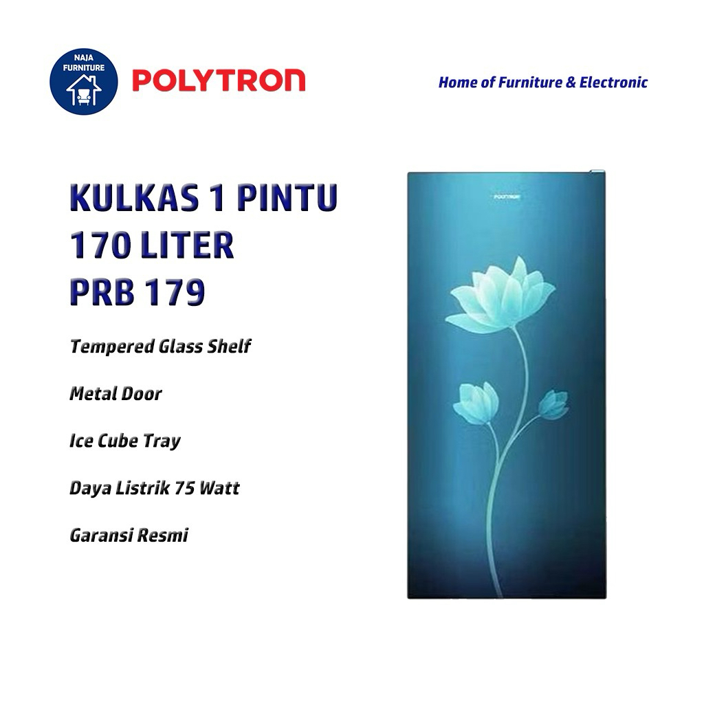 Jual POLYTRON Kulkas 1 Pintu Metallic 170 Liter PRB-179 | Kulkas ...