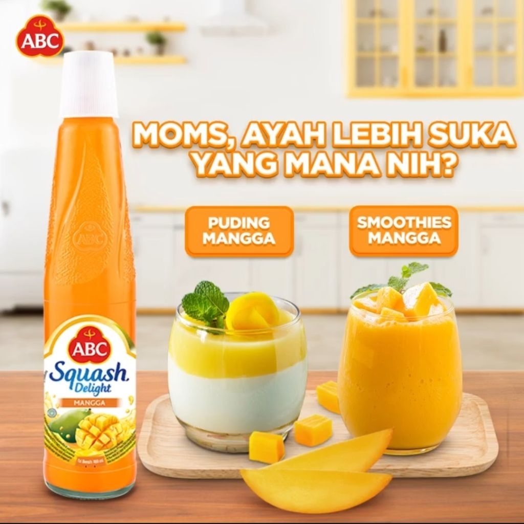 Jual ABC SIRUP SQUASH DELIGHT MANGGA 450ML | Shopee Indonesia