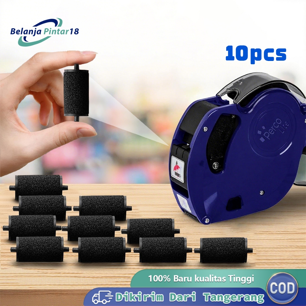 Jual 10pcs Tinta Harga Label Ink Roller Hitam 20mm Ulang Tinta Label ...