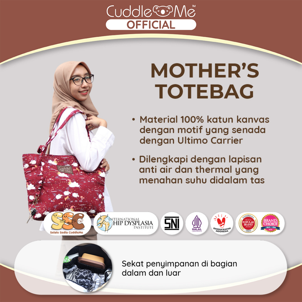 Jual Tas Bayi Multifungsi Baby Diapers Tote Bag Tas Ibu Bayi CUDDLEME ...