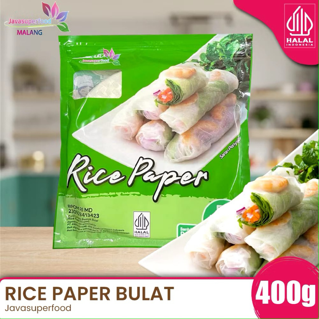 Jual Java rice paper 400g / 40 lembar kotak / bulat / kulit lumpia ...