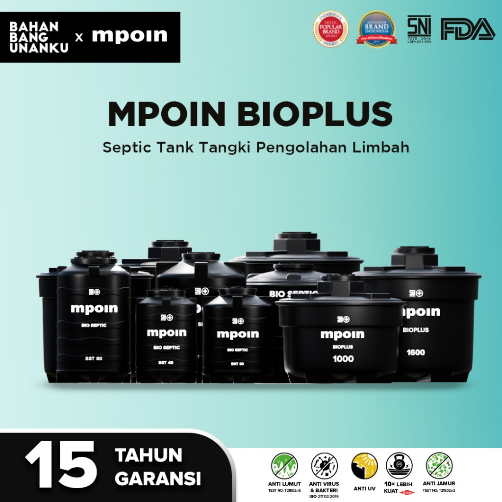 Jual MPOIN BIOPLUS 1000L - TANGKI SEPTIC TANK GARANSI 15 TAHUN | Shopee ...