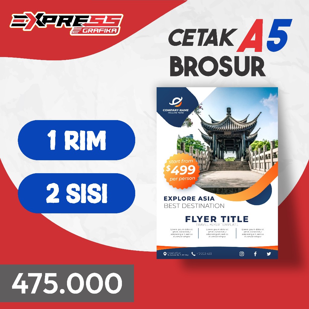 Jual Cetak Brosur / Flyer A5 2 Sisi Full Color Custom – Promosi Usaha ...