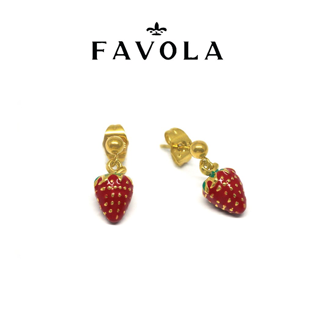 Jual Anting Tusuk Titanium Emas Strawberry Simple Garansi Anti Karat ...