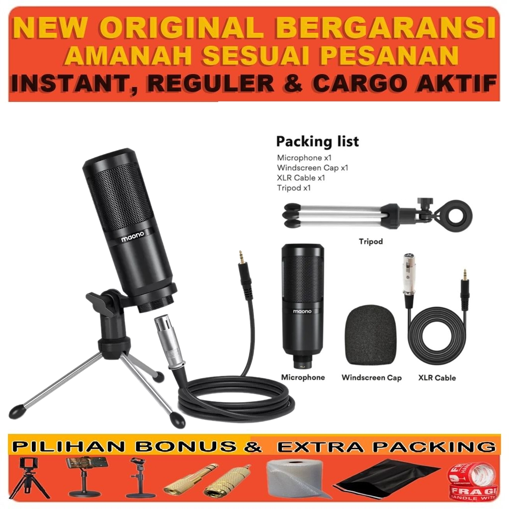 Jual BARU ORIGINAL GARANSI MAONO AU-PM360TR Microphone Condensor Tripod ...