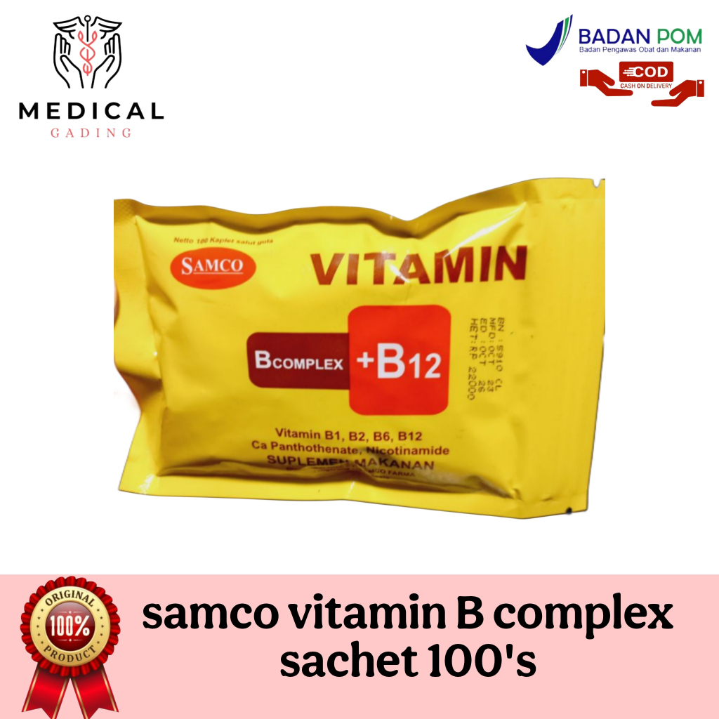 Jual VITAMIN B COMPLEX SAMCO SACHET Vitamin B Complex + B12 isi 100 ...