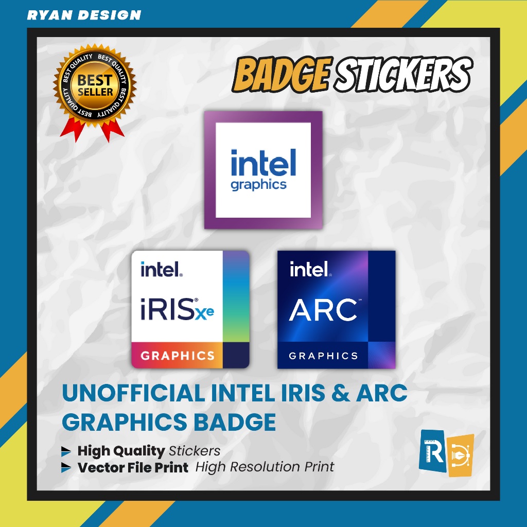 Jual Sticker Logo Intel Iris Xe Graphics Intel Arc Graphics Sticker ...